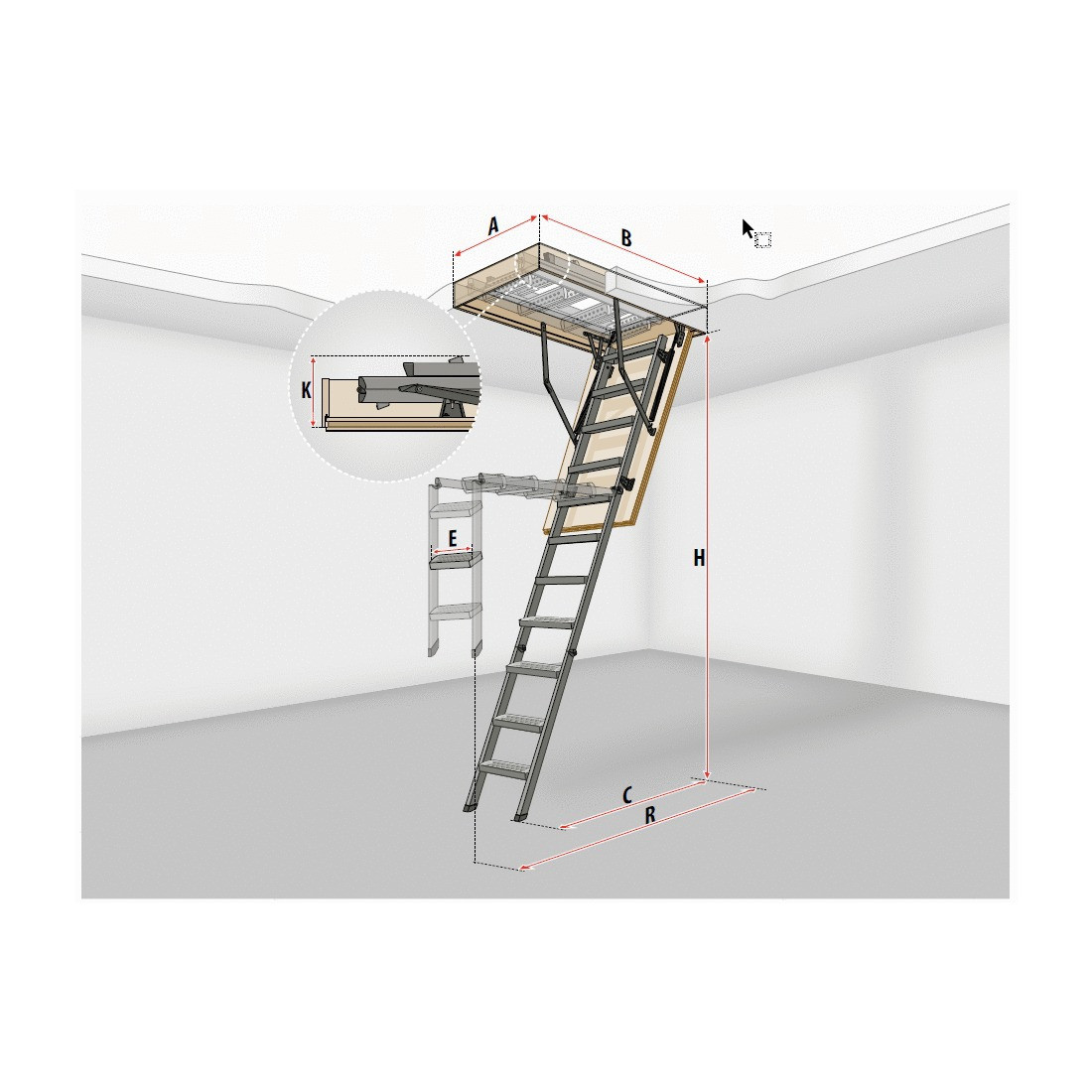 Escalier escamotable métal PREMIUM - LMS - Escaliers escamotables ...